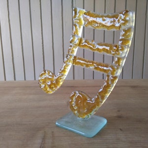 Glass Musical Note /fused Glass/sculpture/figurine/yellow 16 | Etsy