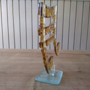 Glass Musical Note /fused Glass/sculpture/figurine/yellow 16 | Etsy