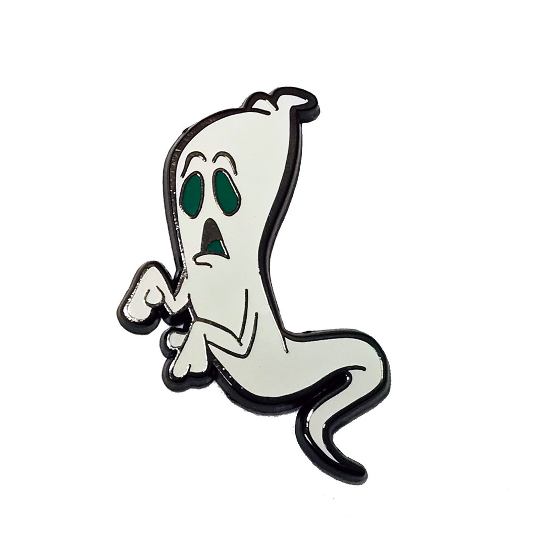 Spooky Ghost Hard Enamel Pin: Glow in the Dark Halloween Design - Etsy