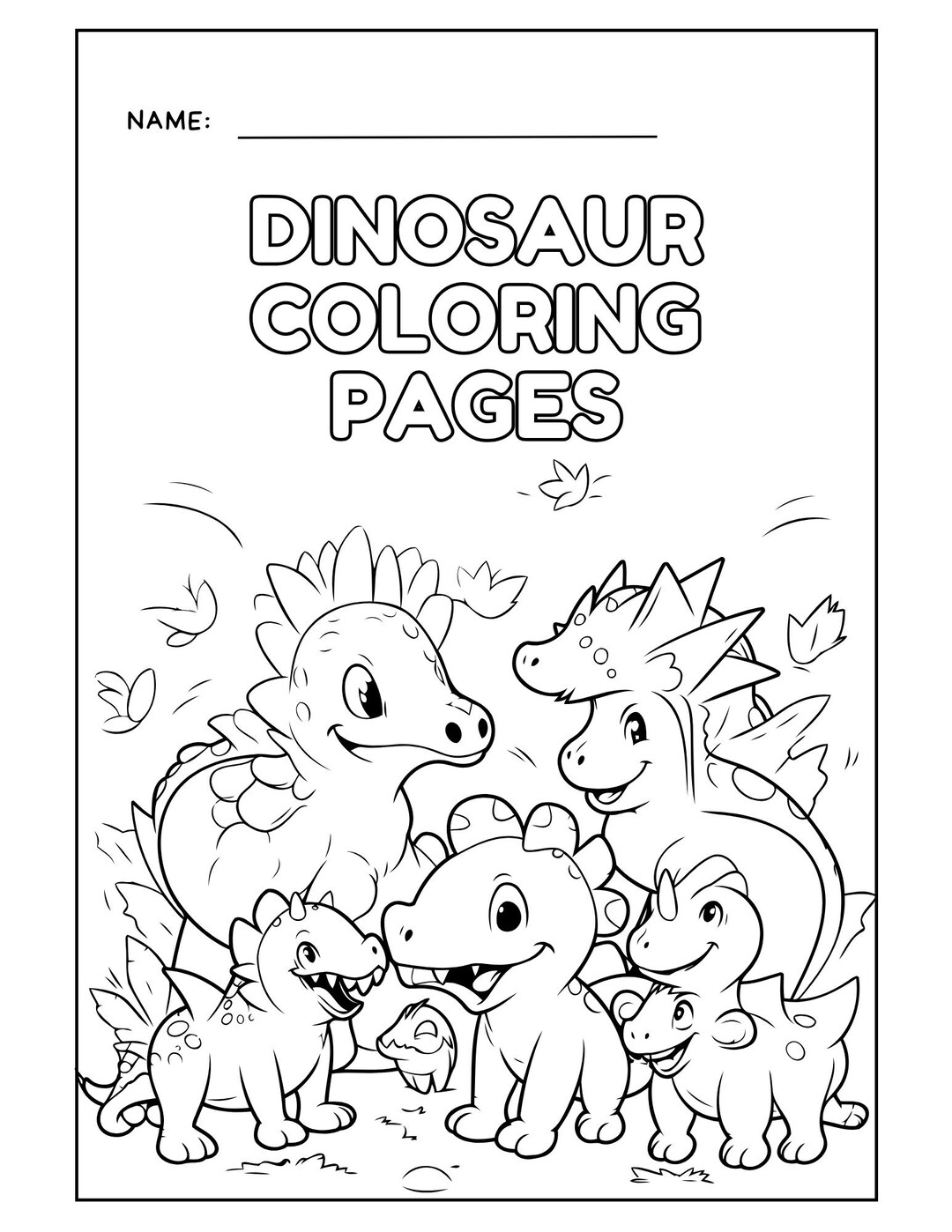 Dino Coloring Book - Etsy
