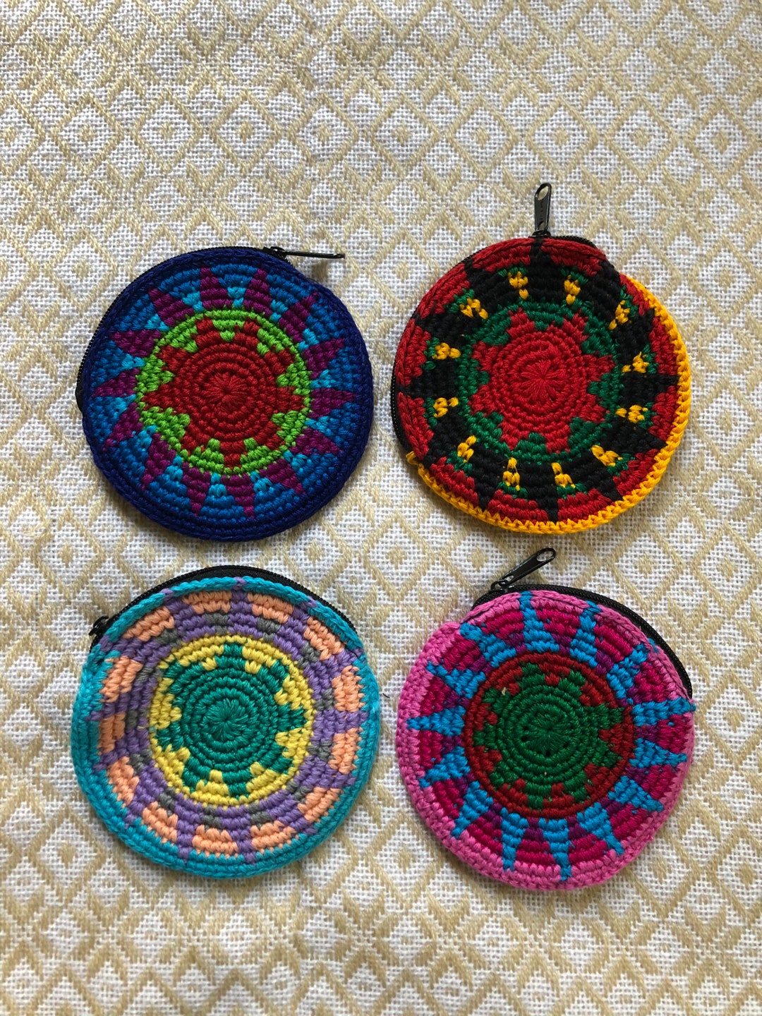 Monedero redondo de ganchillo,monedero tejido,artesania mexicana ...