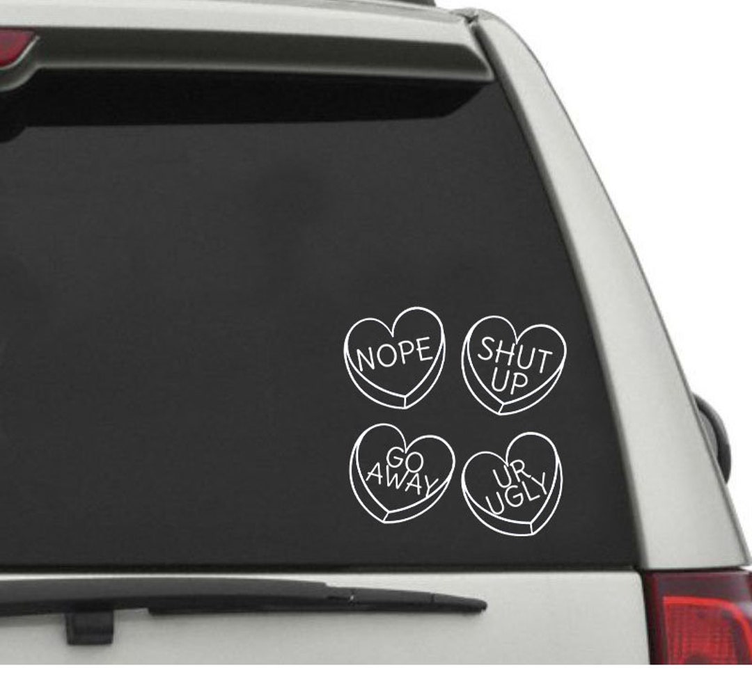 Rude Conversation Hearts Vinyl Car Decal - Etsy