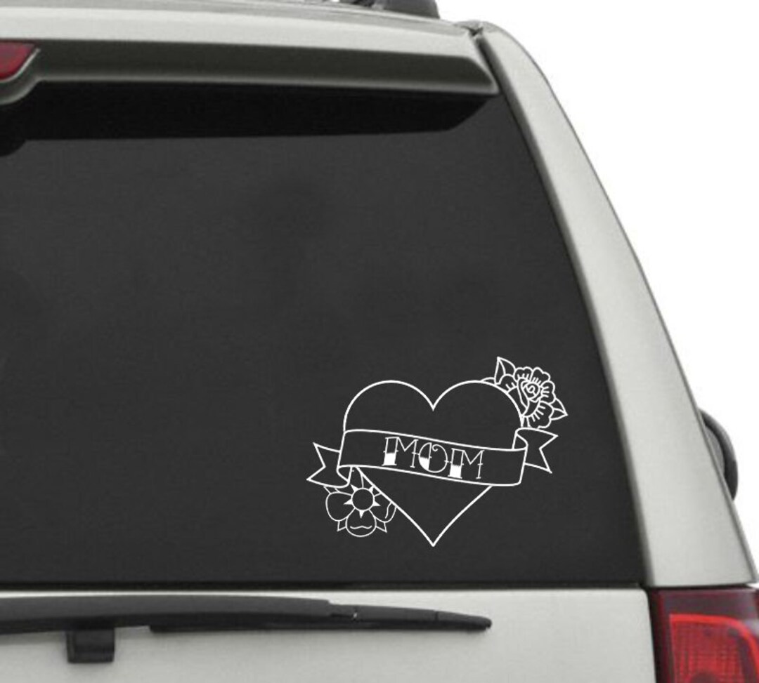 Mom Heart Tattoo Decal Sticker - Etsy