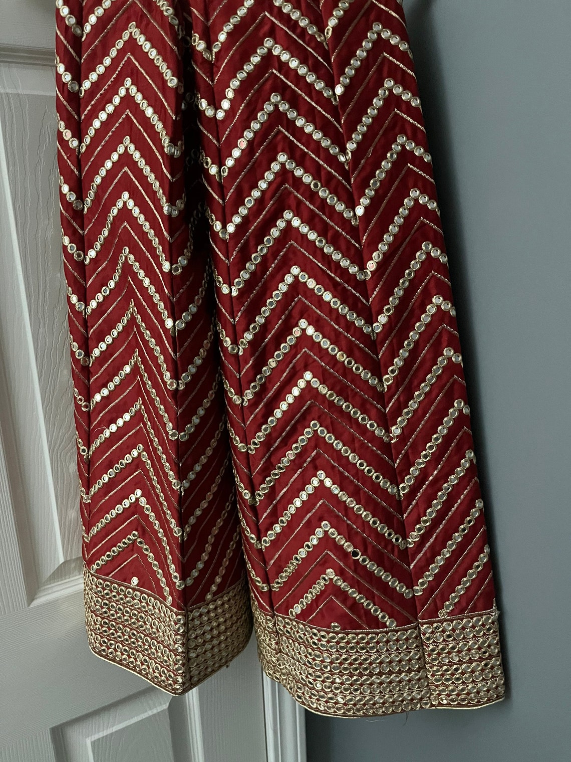Golden and Red Mirror Work Pakistan/indian Lehnga. - Etsy