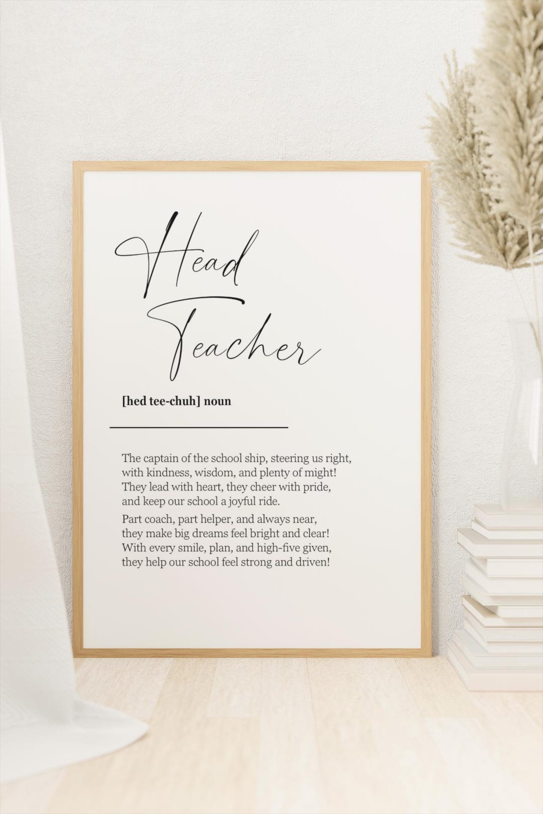Head Teacher Definition Print, DIGITAL PRINT PDF, Thank You Gift ...