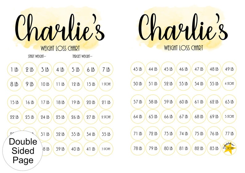 Personalised Weight Loss Chart A4 A5 With Stickers Slimming - Etsy UK