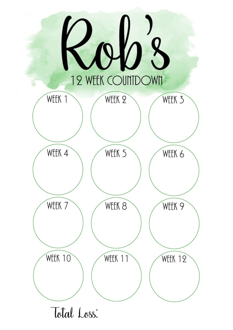 Personalised Weight Loss Countdown Chart Slimming World | Etsy UK