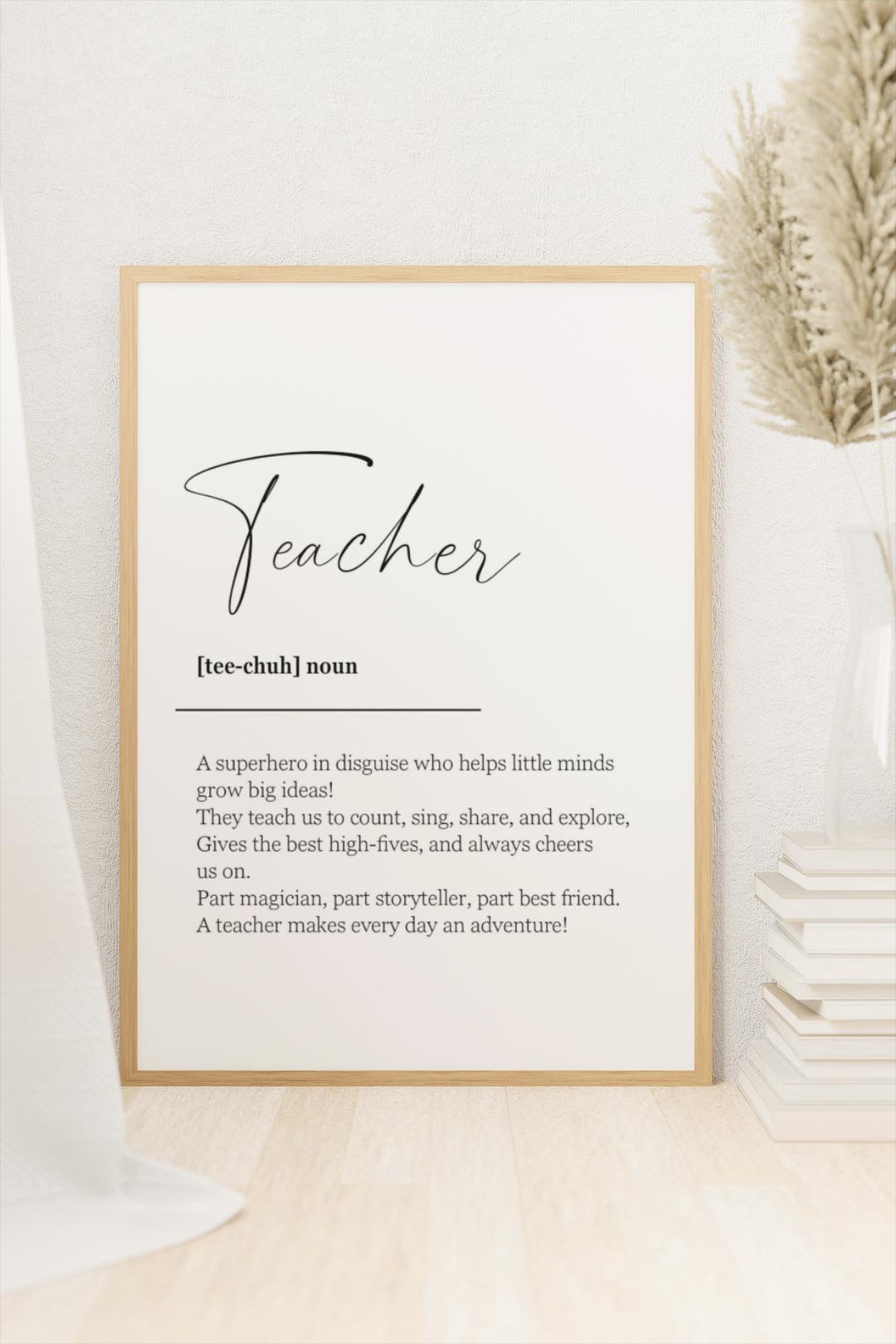 Teacher Definition Print, DIGITAL PRINT PDF, Thank You Gift, Leaving ...