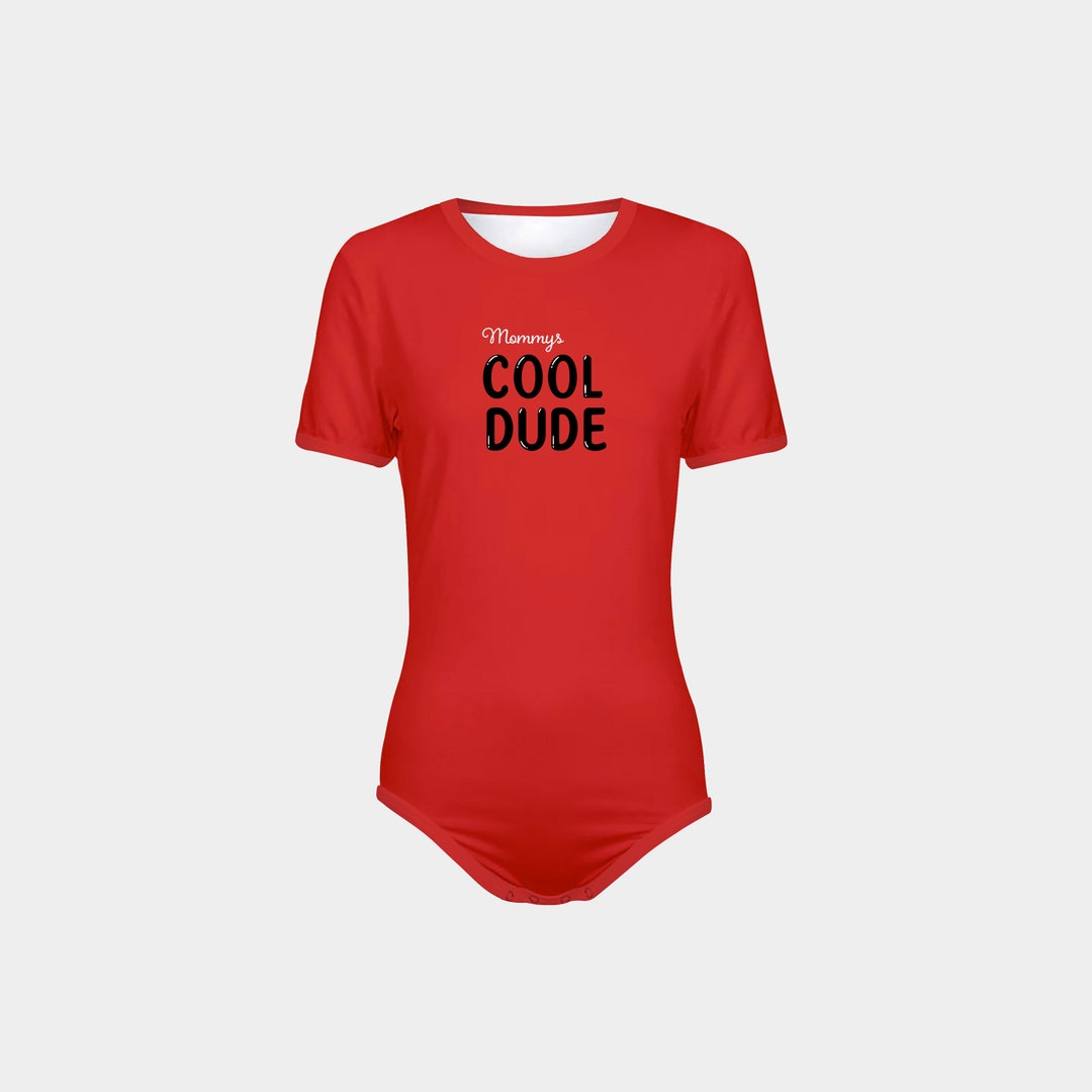 ABDL Mommy's Cool Dude Penguin Red Snap-crotch Bodysuit - Etsy