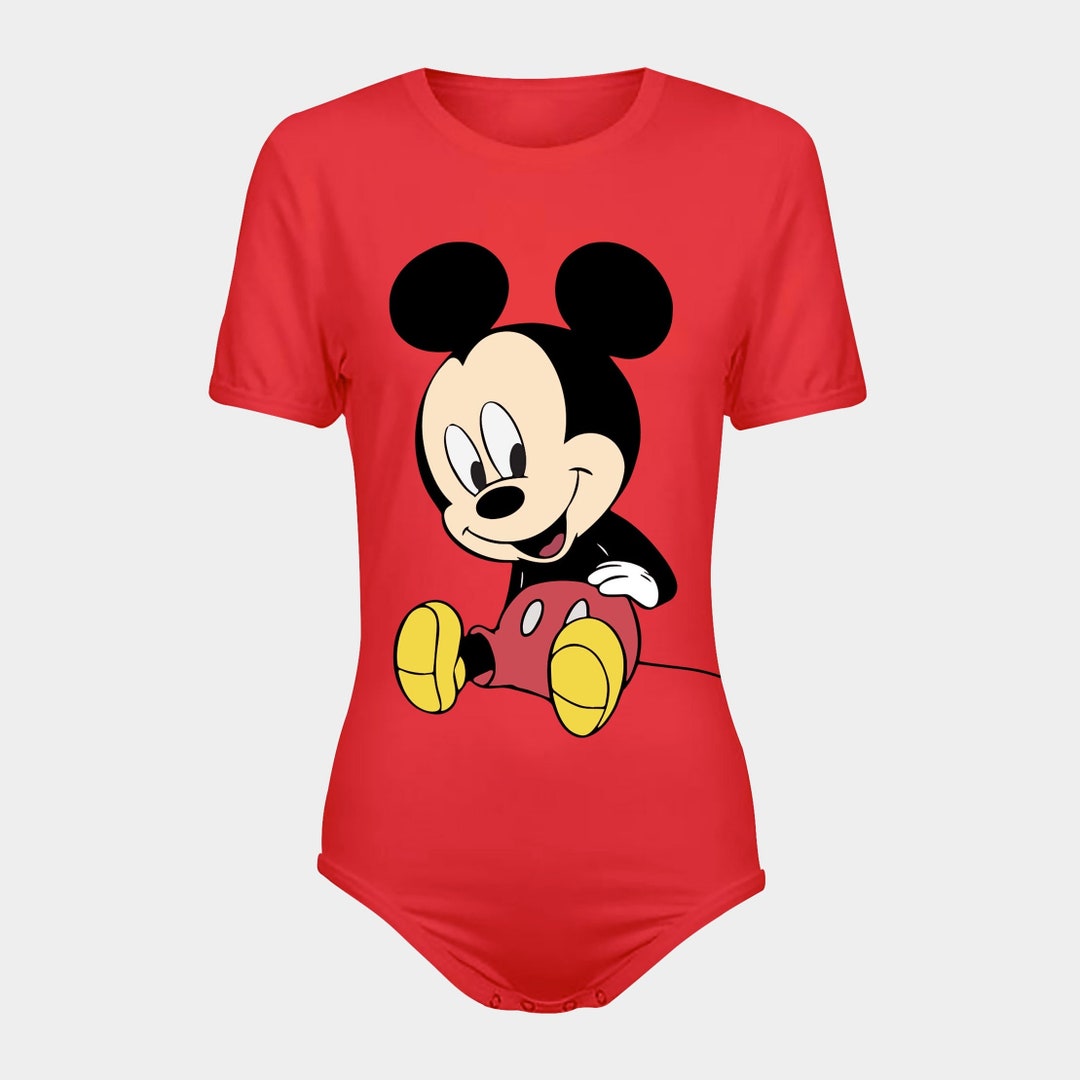 ABDL Baby Mickey Red Snap-crotch Bodysuit - Etsy