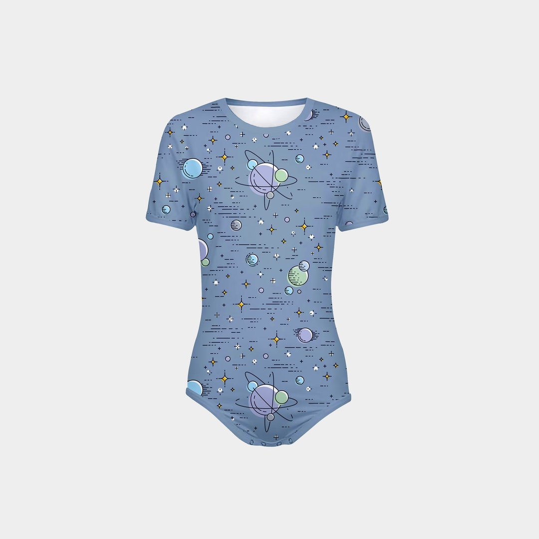 ABDL Pastel Planets Blue Snap-crotch Bodysuit - Etsy