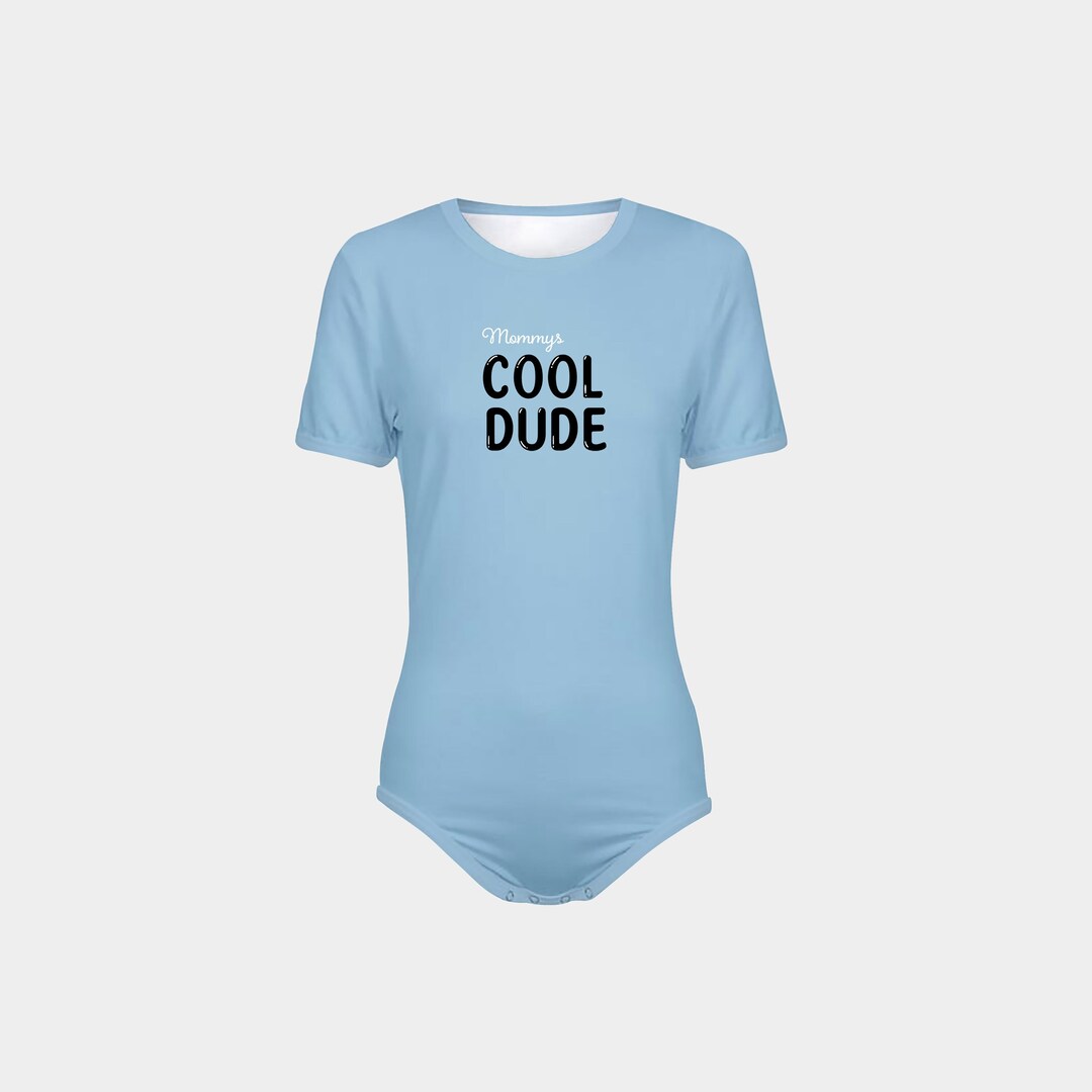 ABDL Mommy's Cool Dude Penguin Blue Snap-crotch Bodysuit - Etsy