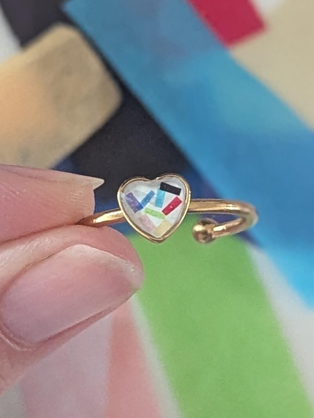 Authenticated ERAS Tour Confetti Heart Ring - Stainless Steel - Etsy ...