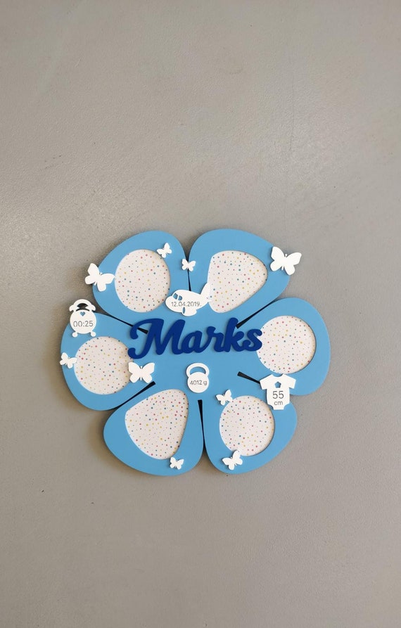 Baby Blue Personalized Photo Frame for Newborn Unique Gift | Etsy