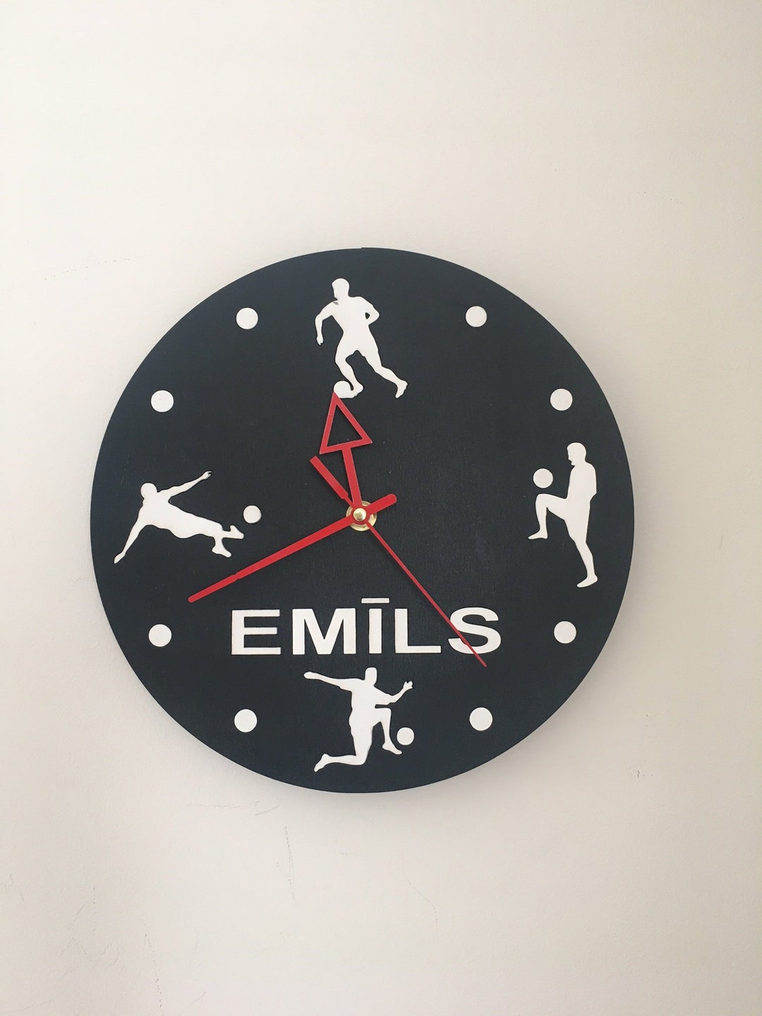 Black and White Personalized Clock, Football Fan, Player, Team, Name ...