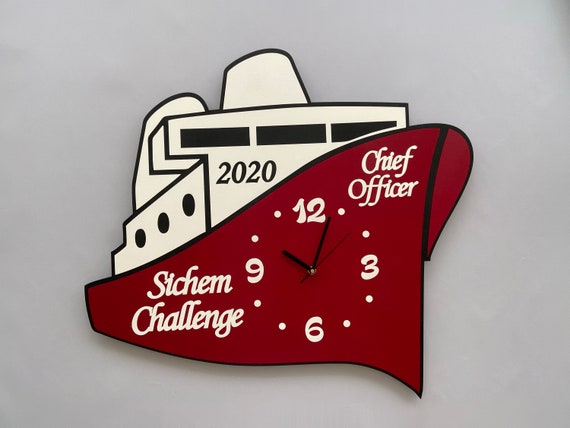 Personalized wooden wall clock for Chief Officer Gift for | Etsy