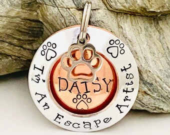 Cursive Font Custom Pet Id Tag Dog Tag Dog ID Tag Name and - Etsy