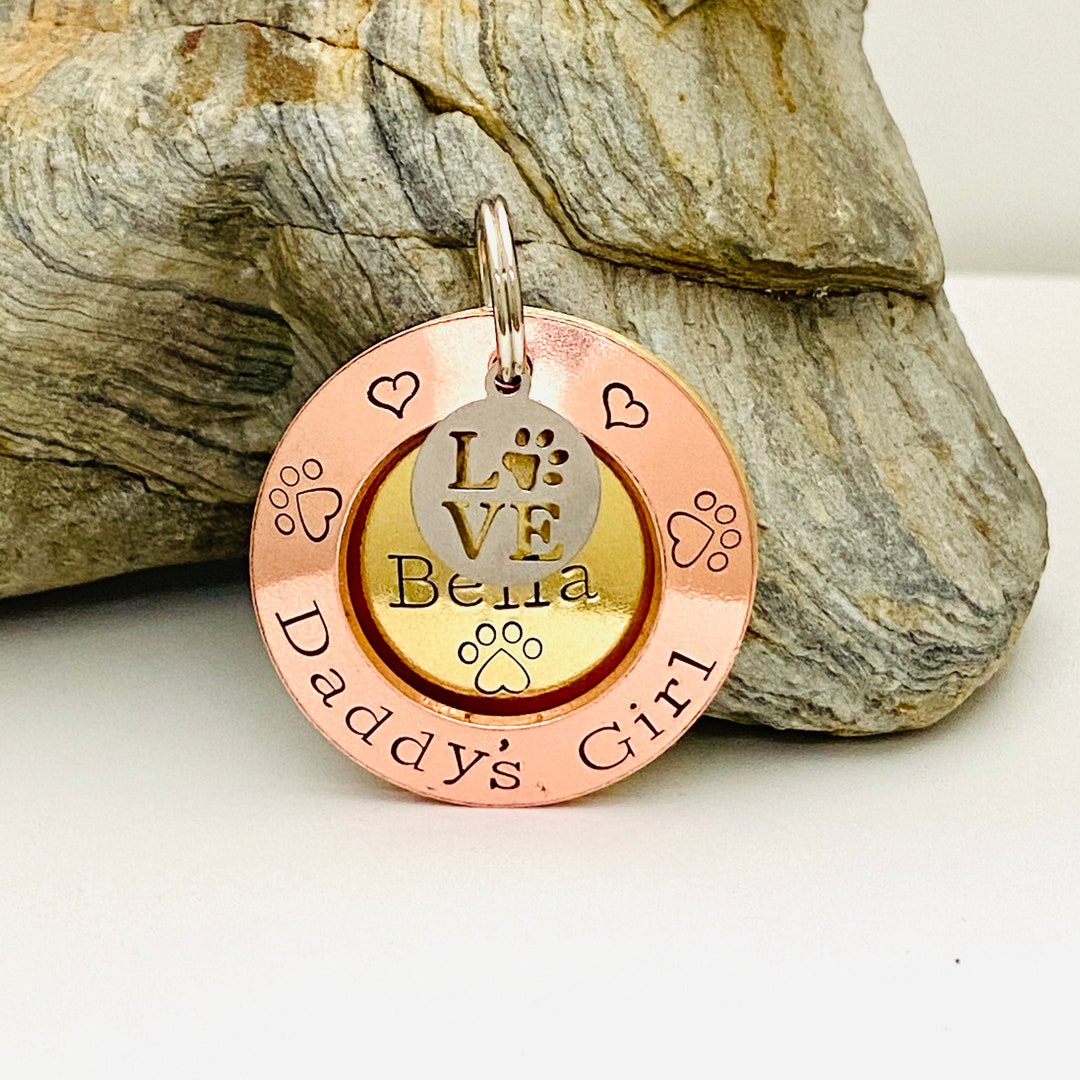 Personalised Dog Tag, Daddy's Girl Cute Dog Tag, Custom Dog Tag, Dog ID ...