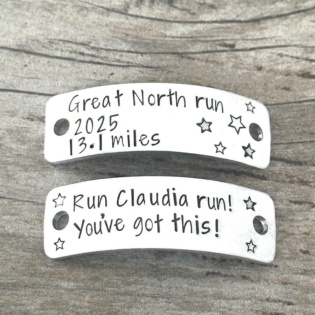 Great North Run Personalised Trainer Tags, Metal Shoe Tags, Running ...