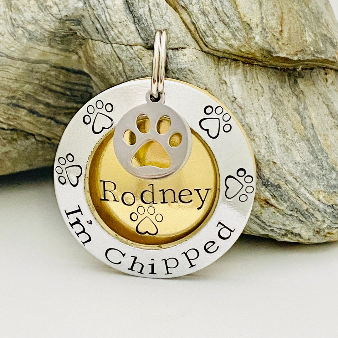Metal Dog Tag With Name and Number, Personalised Dog Tag, Stylish Dog ...