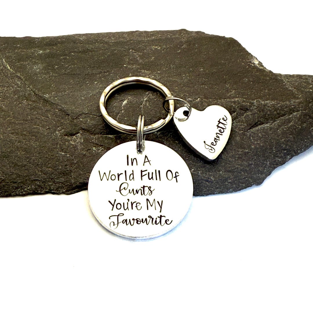 Cunty Keychain, Personalised Funny Keyring Rude Gift for Boyfriend ...