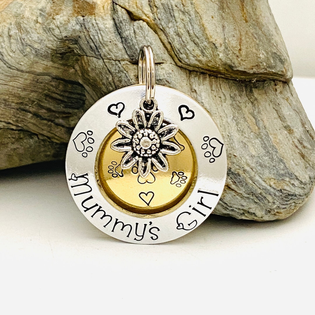 Dog Tag, Custom Dog Tag, Dog ID Tag, Mummy's Girl Dog Tag, Flower Dog ...
