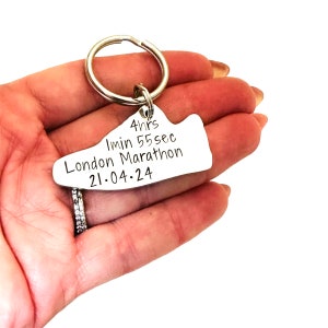 Personalised Keyring for Runners, Marathon Finisher Trainer Key Ring ...