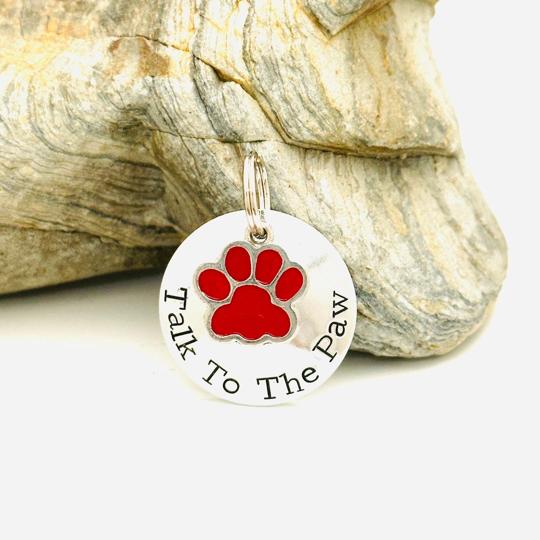 Dog Id Tag, Small Dog Tag, Talk To The Paw Dog Tag, Personalised Dog ...