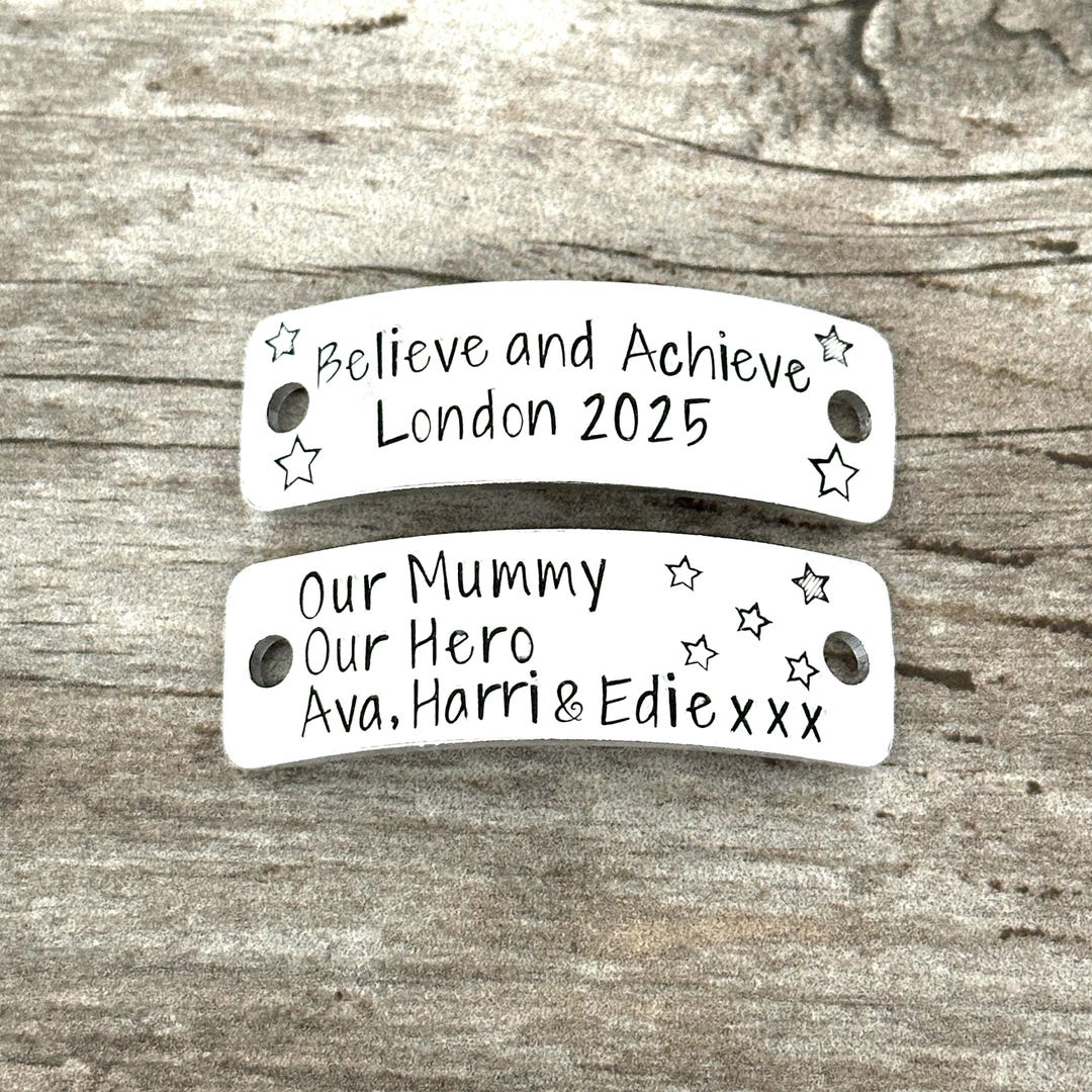 London Marathon 2025 Trainer Tags, Personalised Metal Shoe Tags, Shoe ...