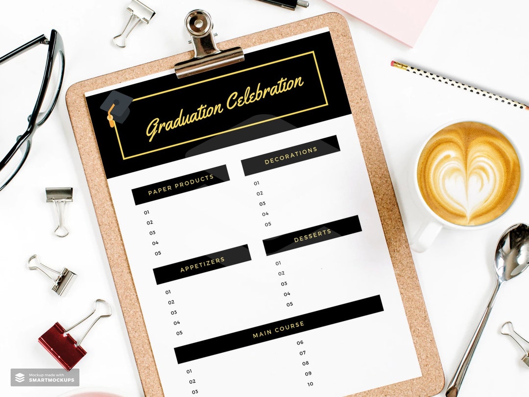 Graduation Celebration Planner - Graduation Dinner Planner - Graduation ...