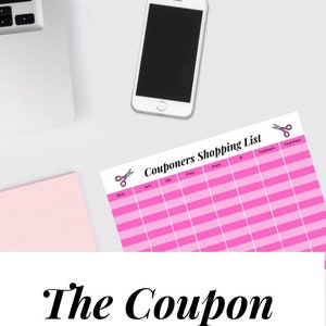 Printable Grocery List, Coupon Tracker, Coupon Organizer, Shopping List ...