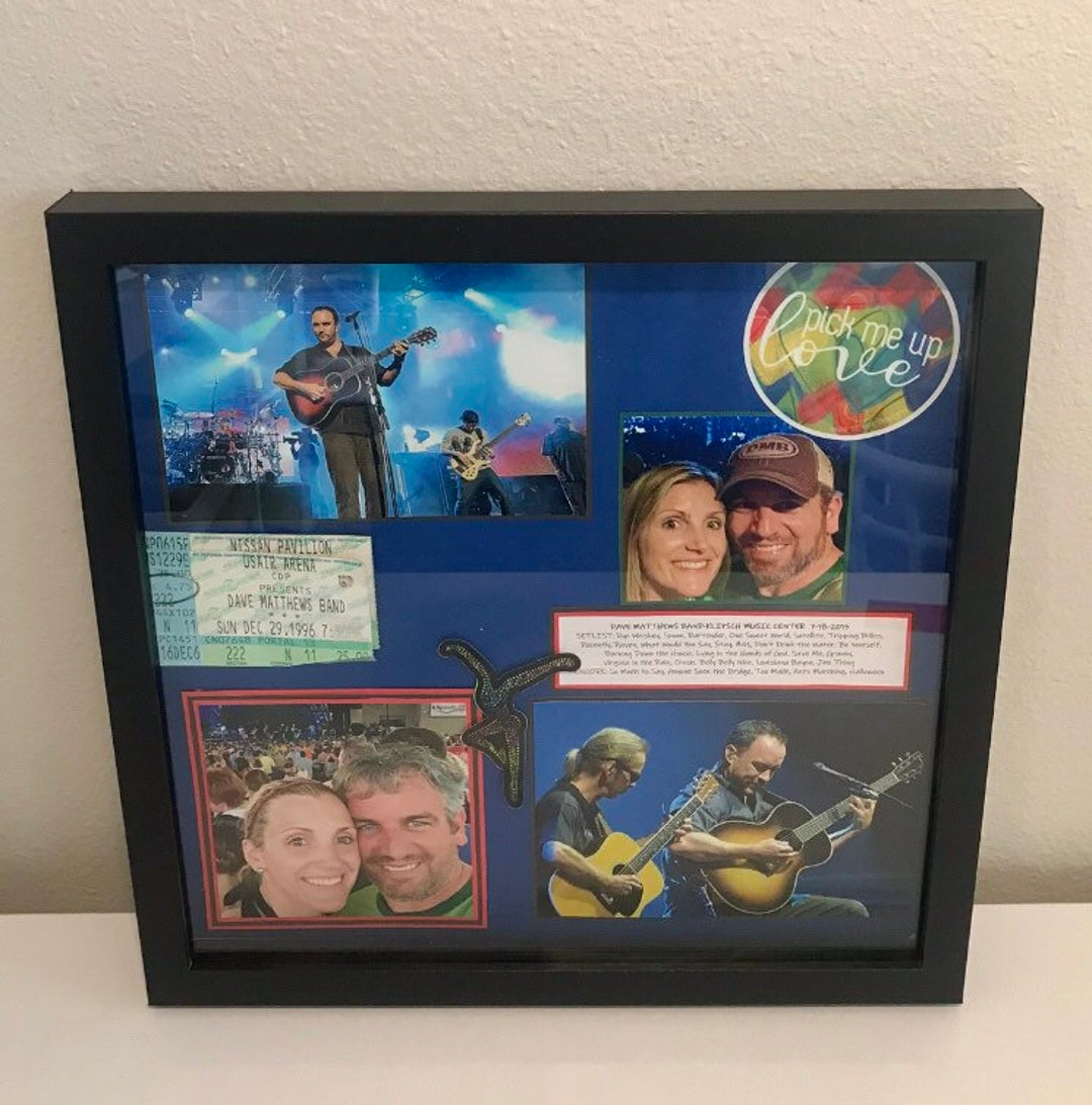 Dave Matthews Band Ticket Stub Display Custom Shadow Box Picture Holder ...