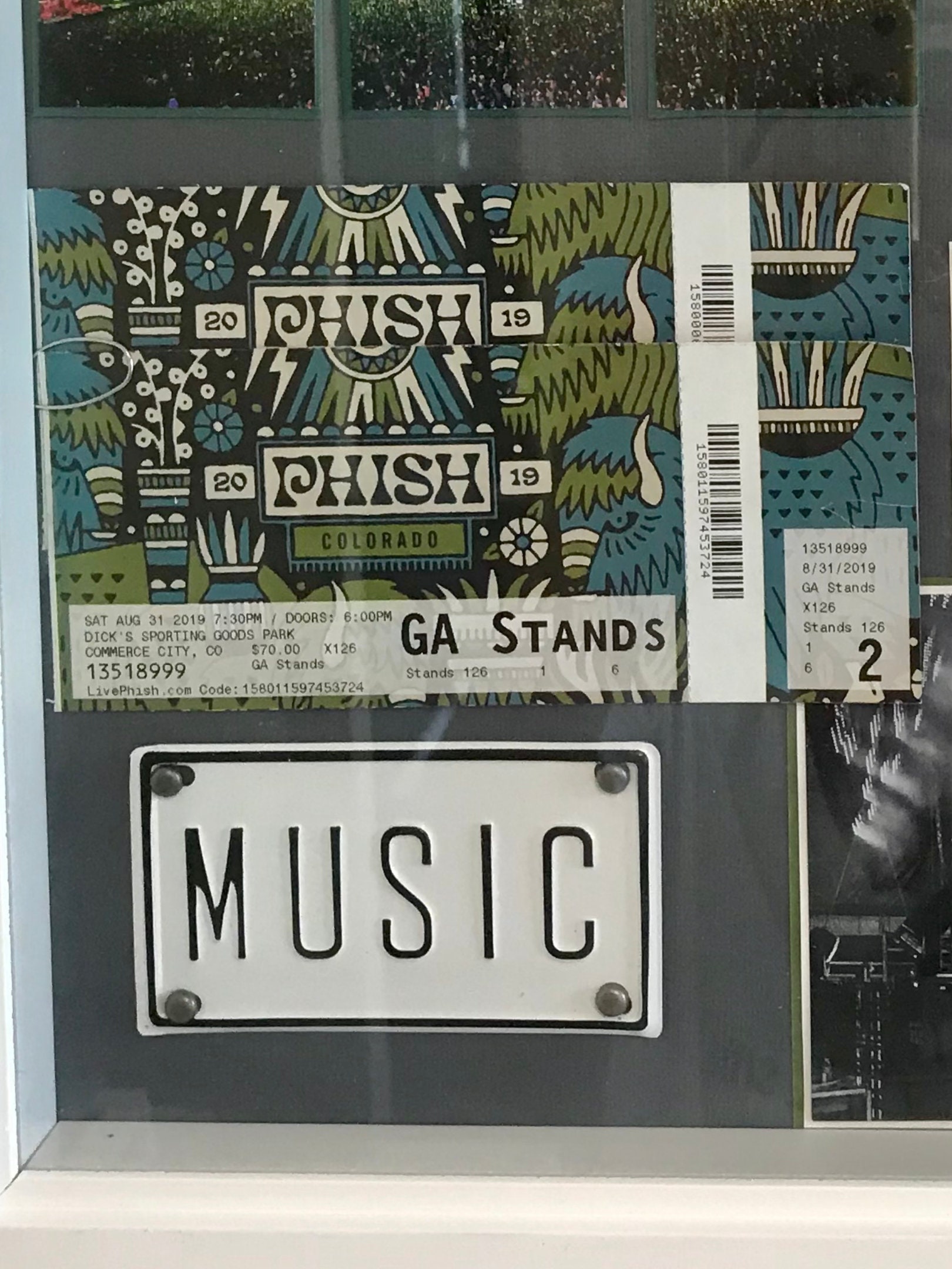 Phish Ticket Stub Custom Shadow Box Dicks Denver CO Live - Etsy