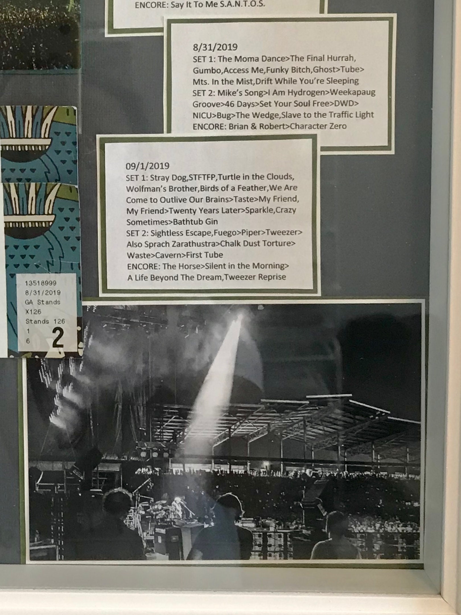 Phish Ticket Stub Custom Shadow Box Dicks Denver CO Live - Etsy