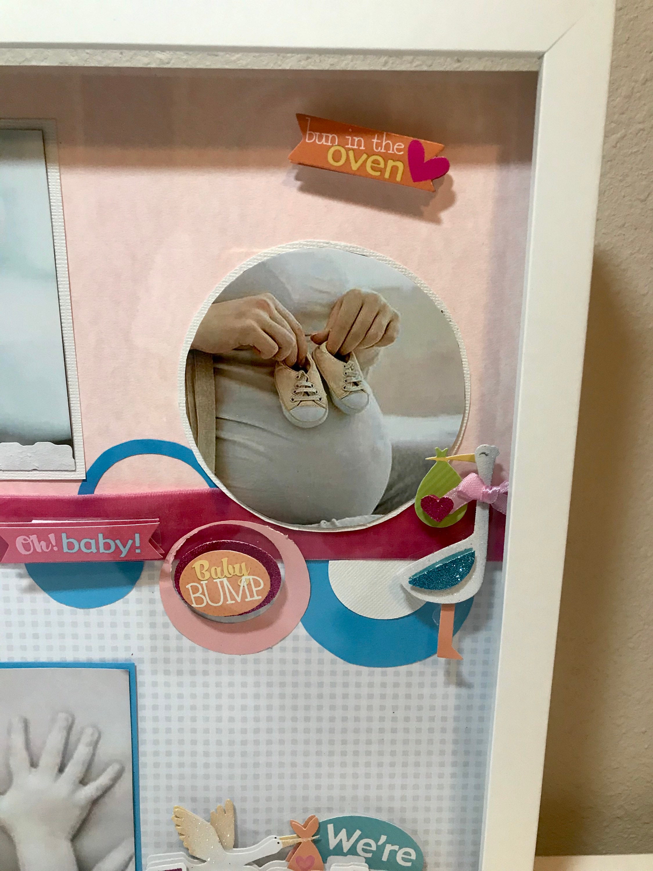 Custom baby shadow box Were Expecting pregnancy photo | Etsy