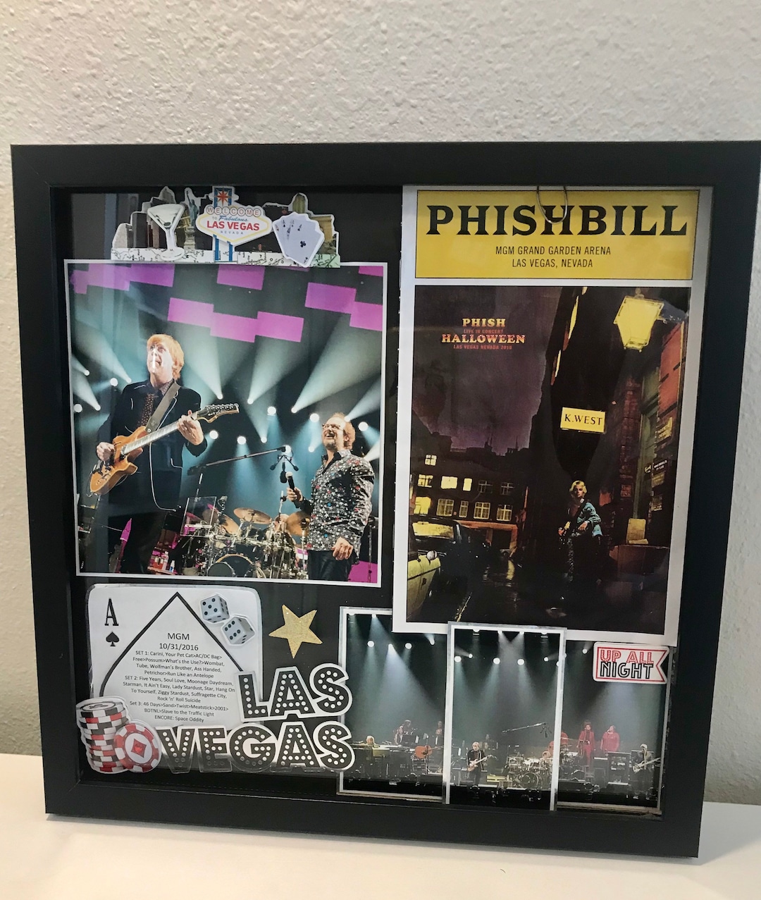 Phish Halloween MGM Ticket Stub Shadow Box, Custom Live Music Display ...