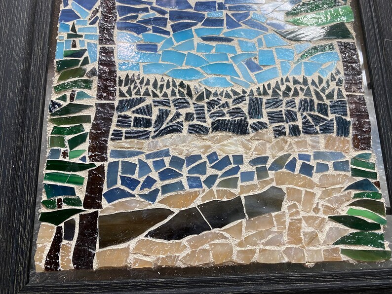 Lake Nature Scene Stained Glass Mosaic - Etsy