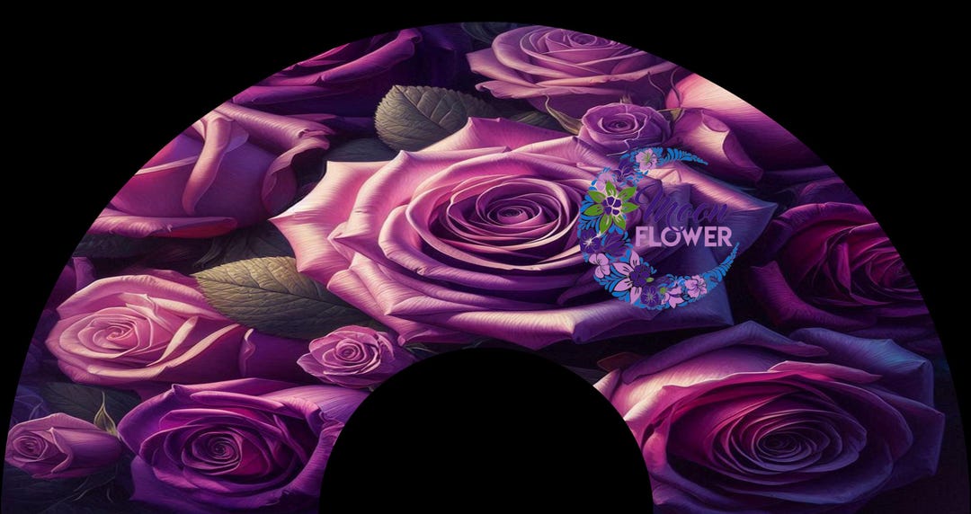 Purple Roses Clack Fan Template, Png, Digital Files - Etsy