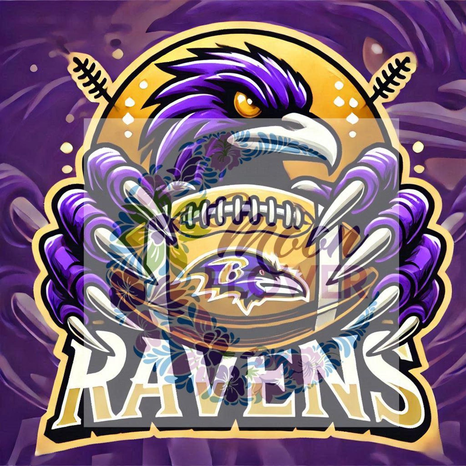 Purple Bird Football Digital Design Bundle . PNG/JPG - Etsy
