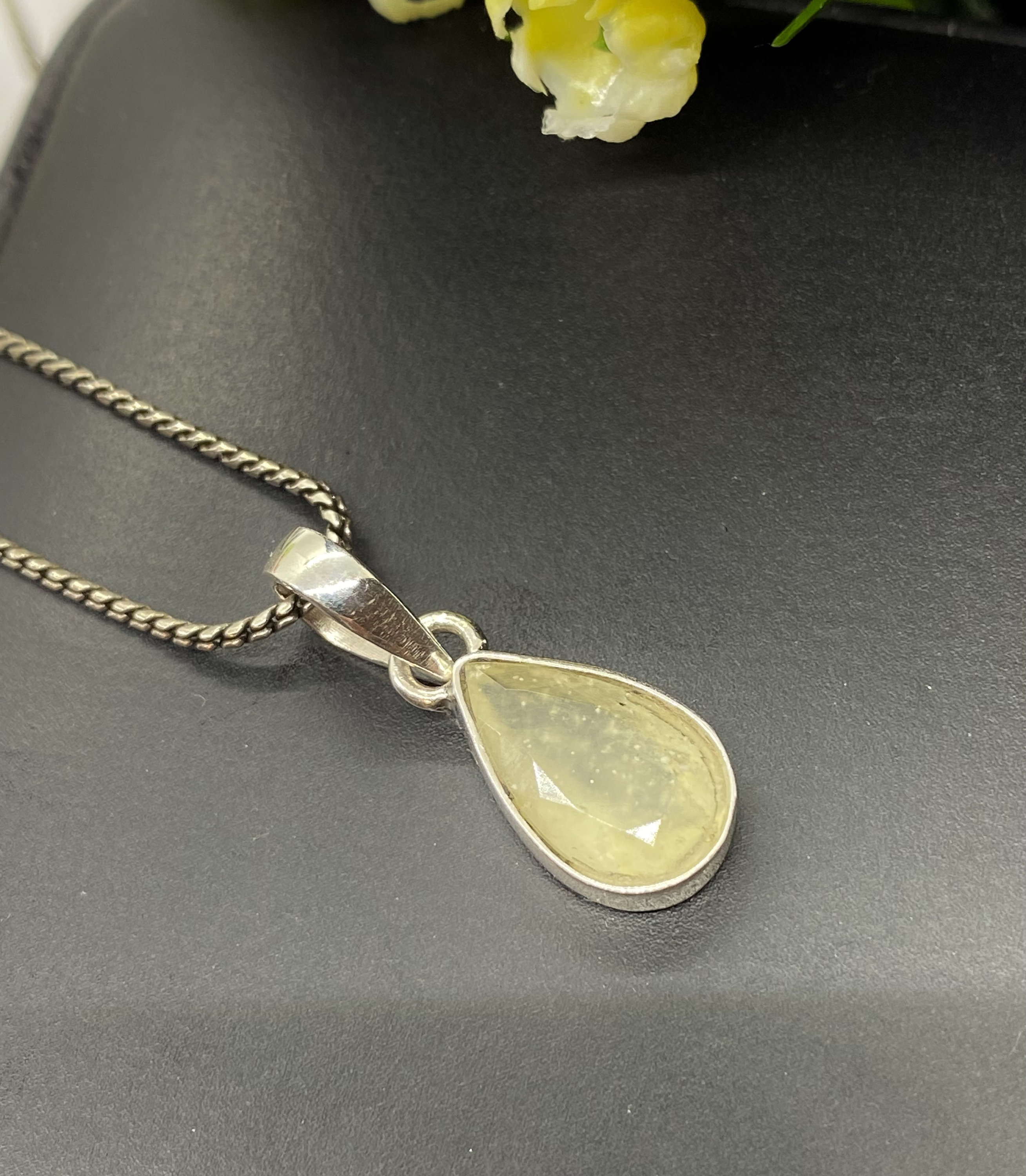Faceted Libyan Desert Glass Pendant Unique Handmade Pendant ...