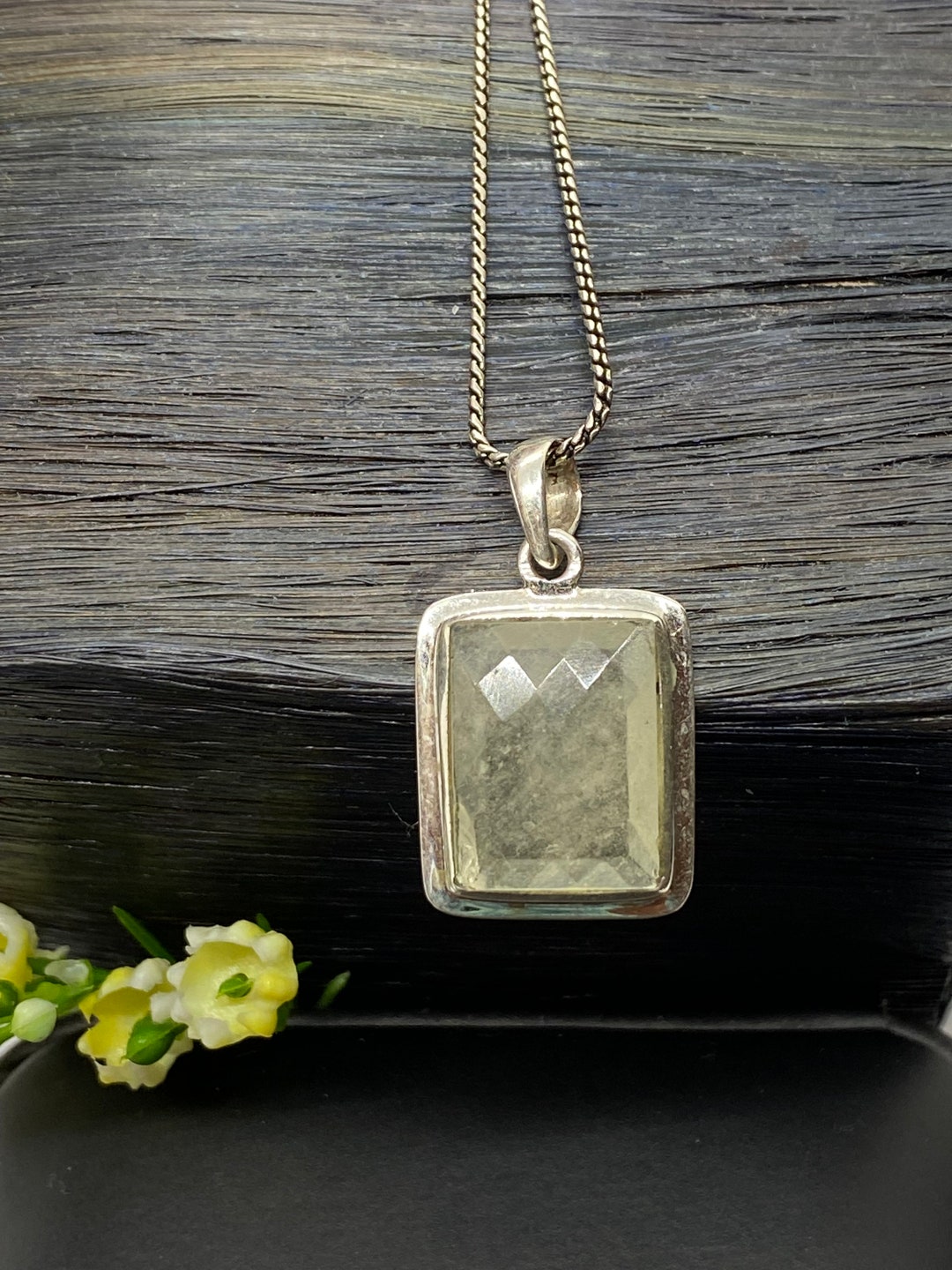 Faceted Libyan Desert Glass Pendant: Handmade Sterling Silver ...