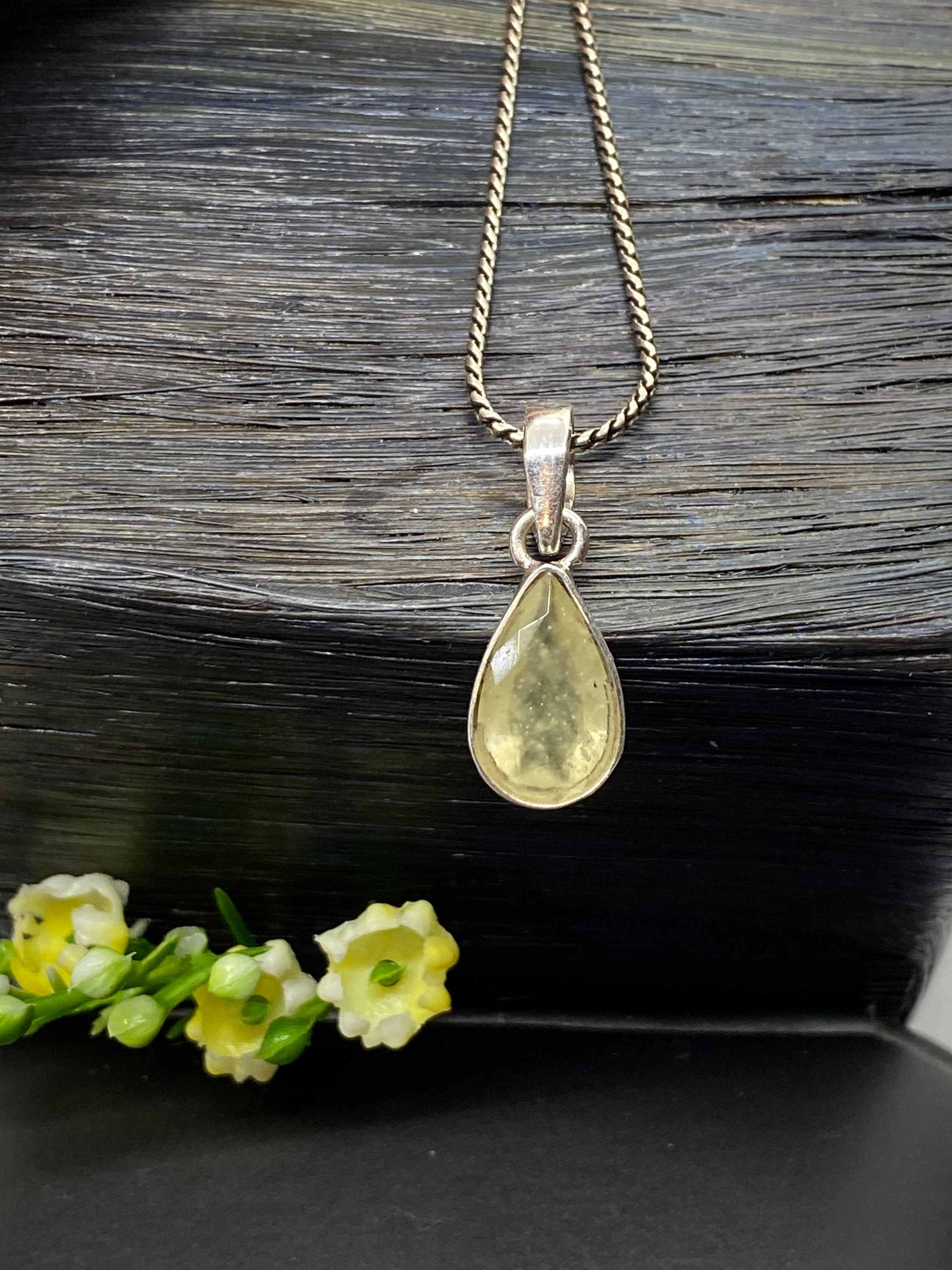 Faceted Libyan Desert Glass Pendant Unique Handmade Pendant ...