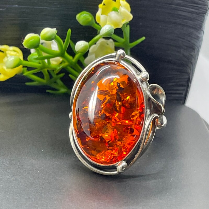 Amber Engagement Ring - Etsy