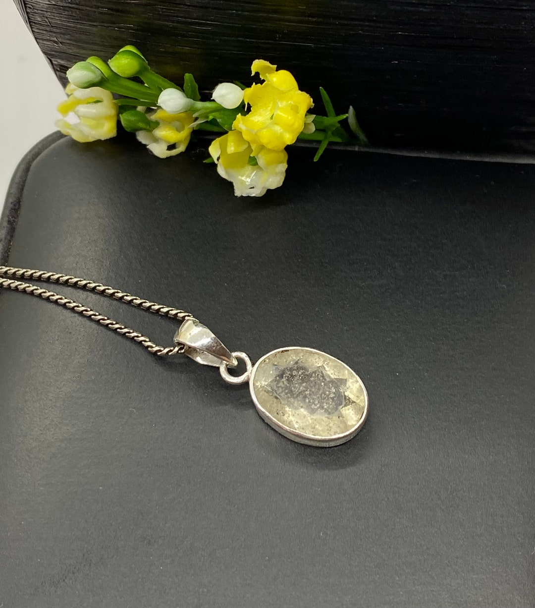 Faceted Libyan Desert Glass Pendant - Unique Handmade Pendant ...