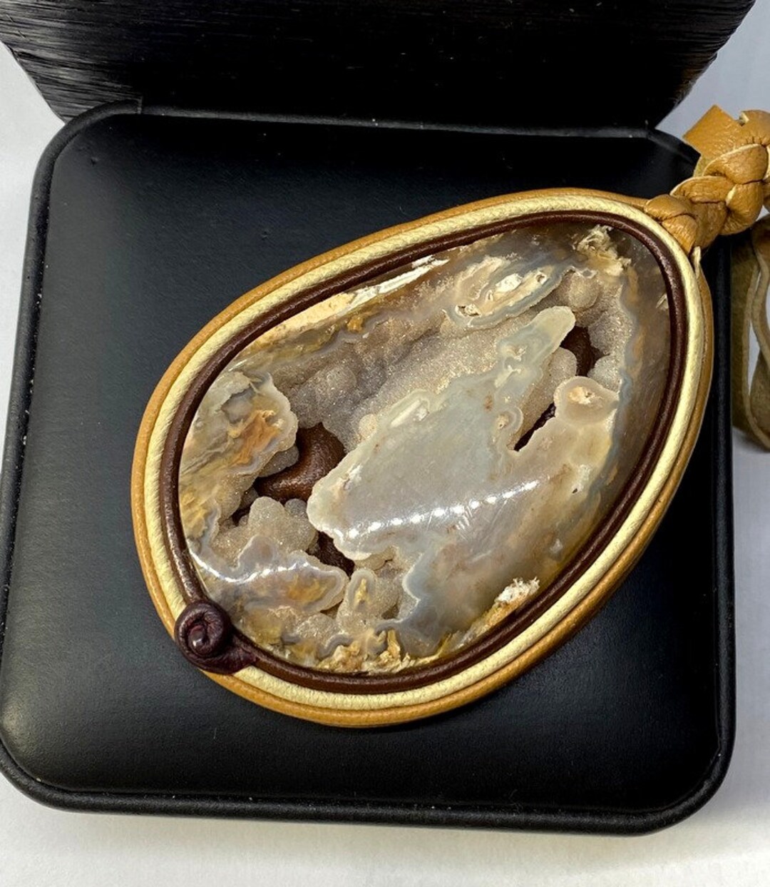 Big Very Unique Fossilized Tampa Bay Coral Pendant Wrapped in Natural ...
