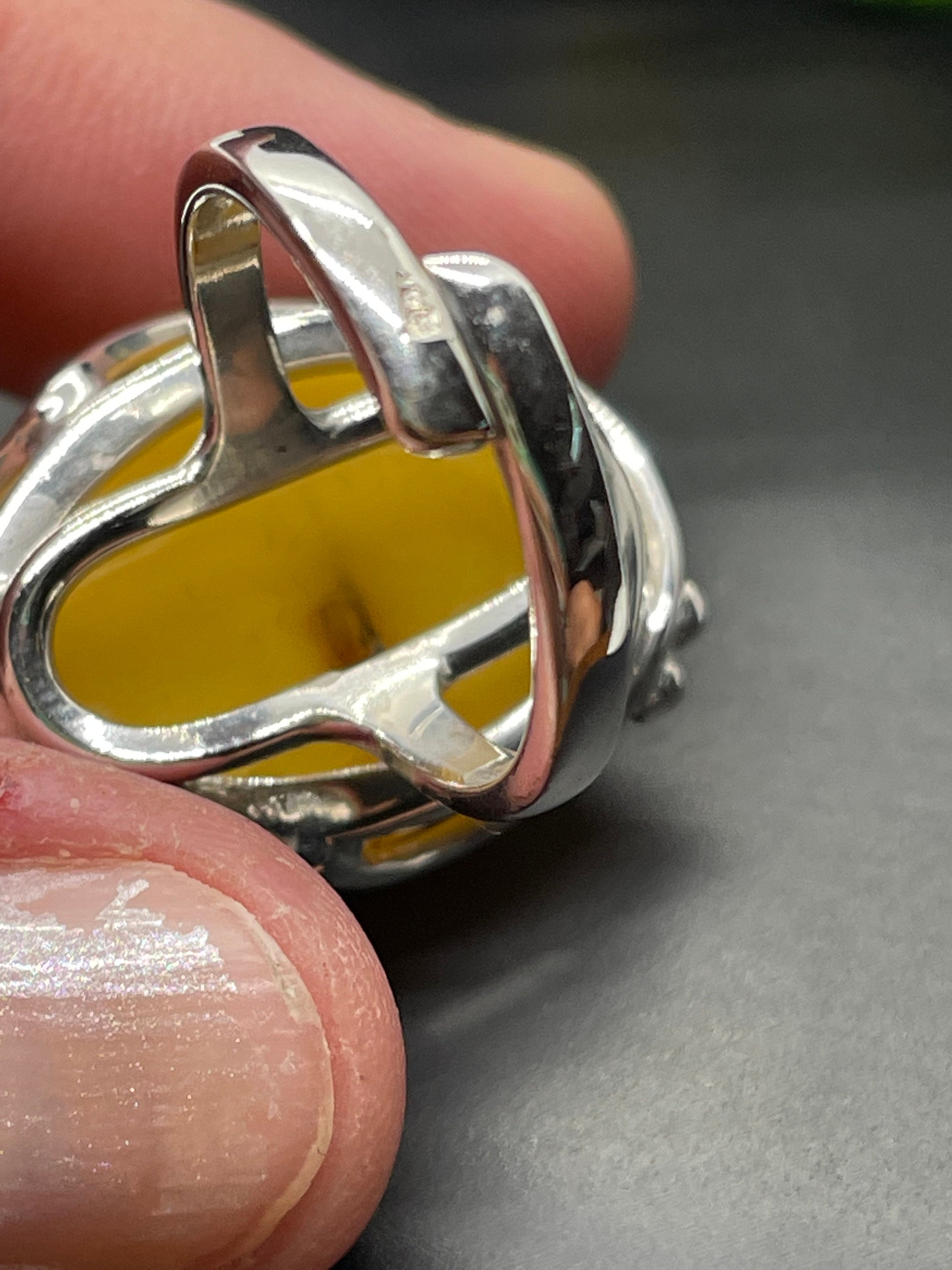 Baltic Amber Ring in Sterling Silver Handmade Gemstone Ring - Etsy