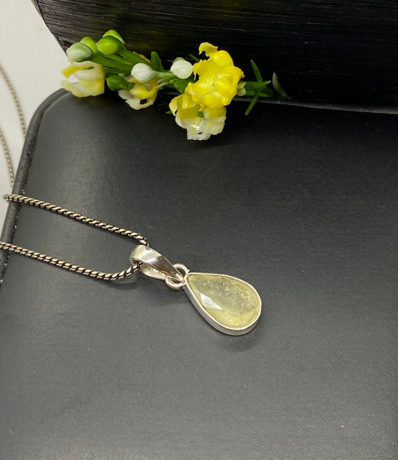 Faceted Libyan Desert Glass Pendant Unique Handmade Pendant ...