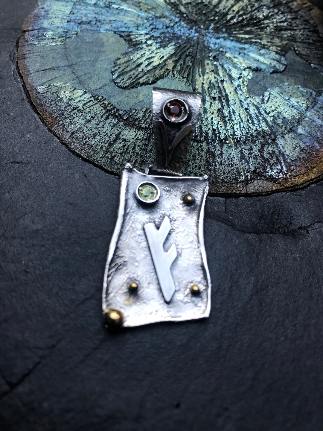 Runic Protection Pendant With 24k Gold Accents - Artisan Handcrafted ...