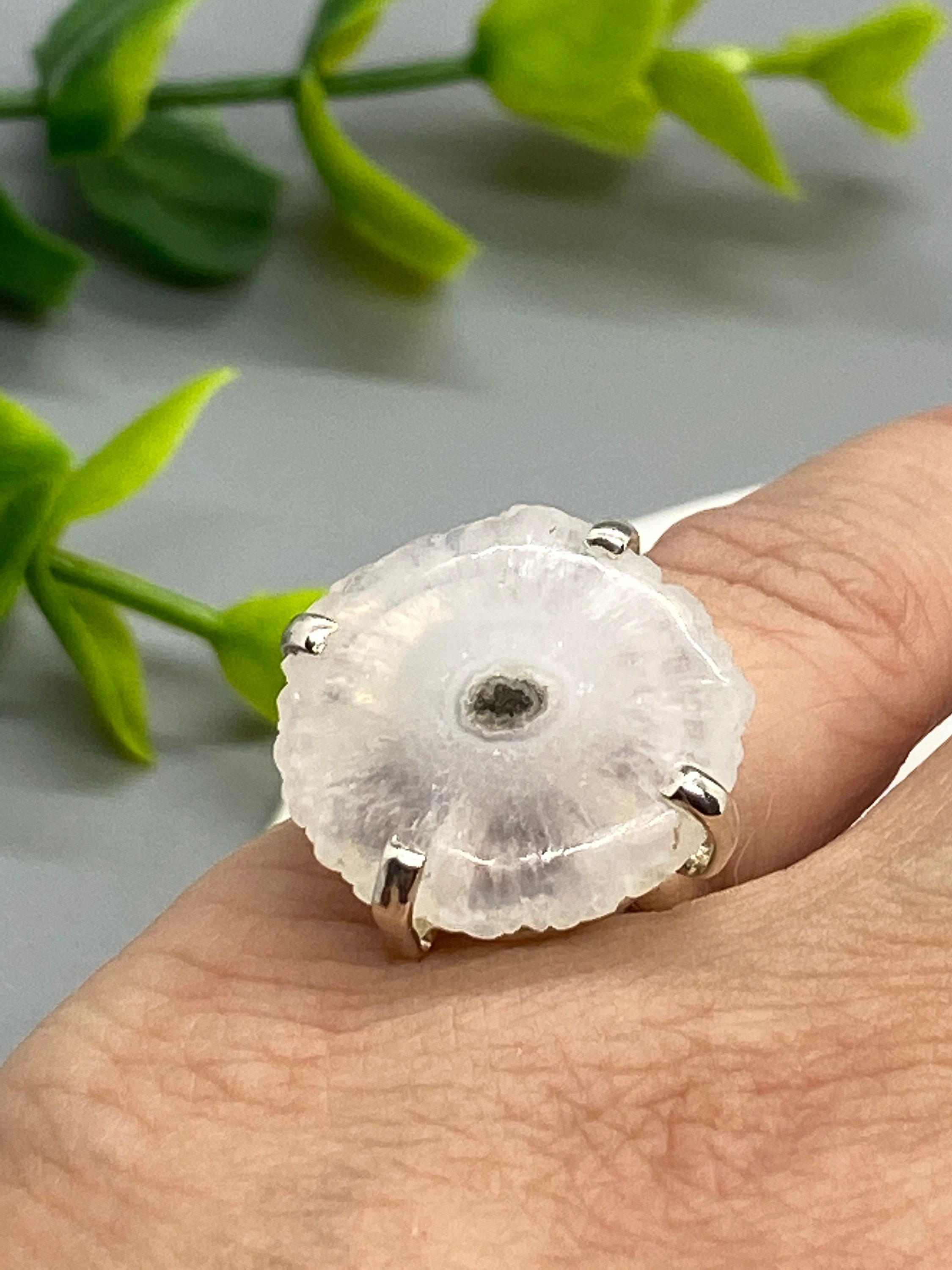 Size 6 1/4 Solar Quartz Ring Handcrafted Ring in Sterling Silver Boho ...