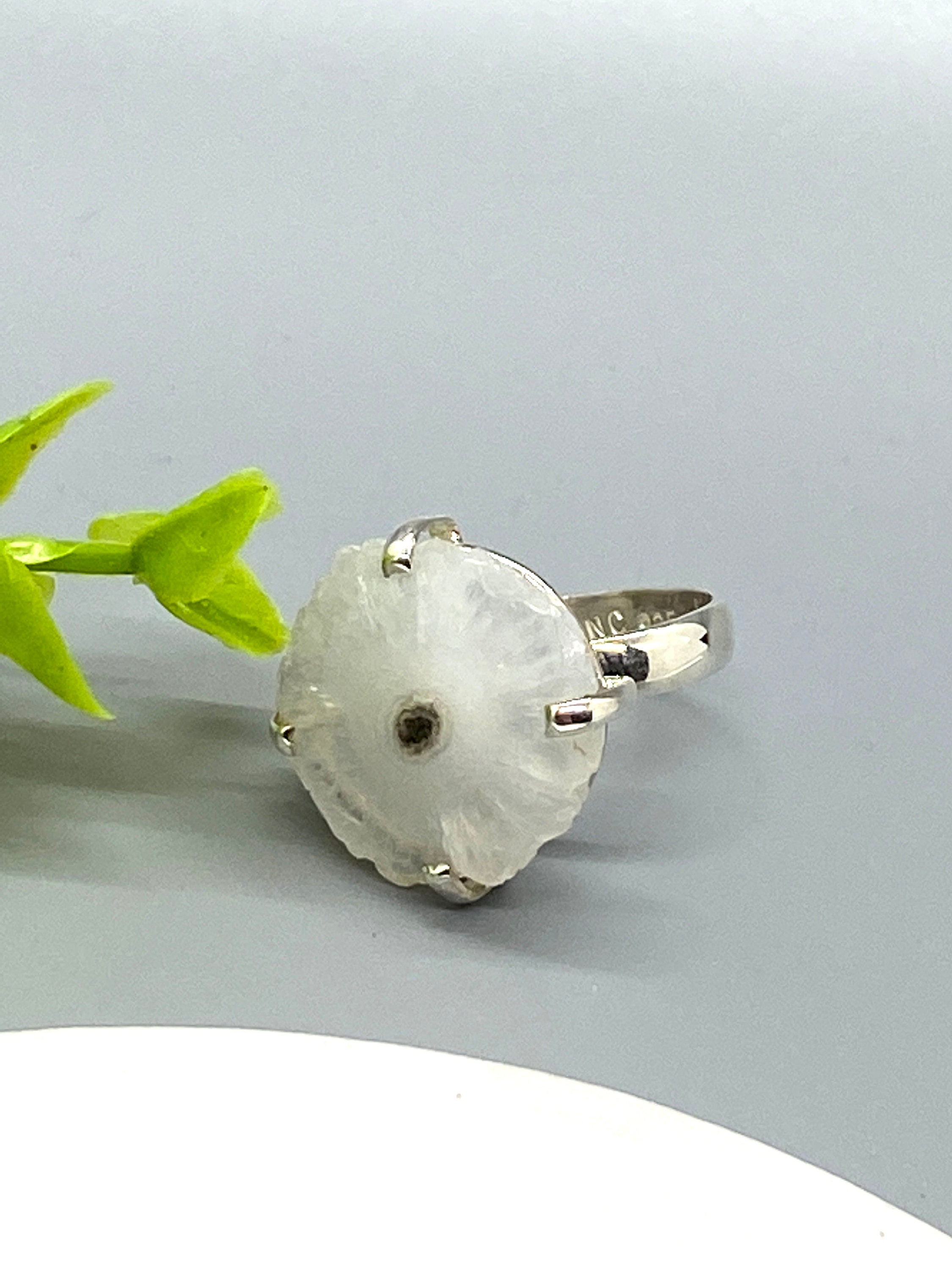 Size 6 1/4 Solar Quartz Ring Handcrafted Ring in Sterling Silver Boho ...